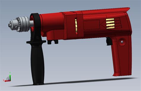 手电钻 SOLIDWORKS 2024 模型图纸下载 懒石网