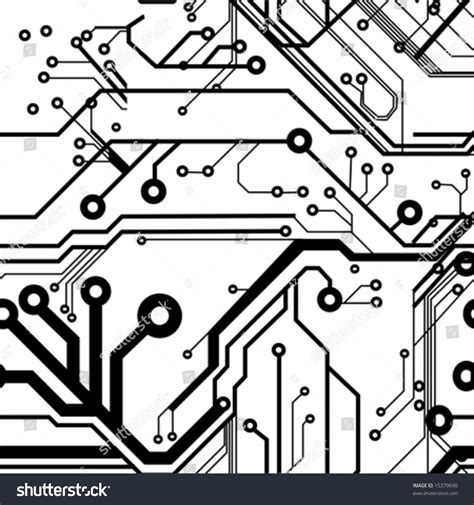 seamless printed circuit board pattern stock vector illustration