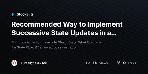 Recommended Way To Implement Successive State Updates In A Class