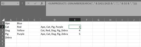 Search Count Or Sum Items In A Single Cell That Match Criteria From A List In Excel