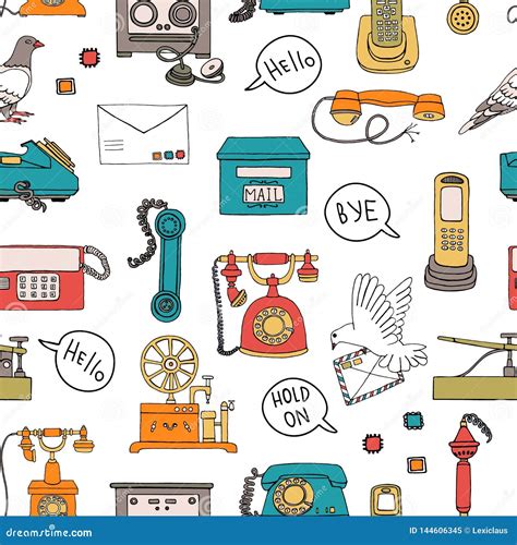 Telegraph Hand Drawing Vintage Style Vector Illustration