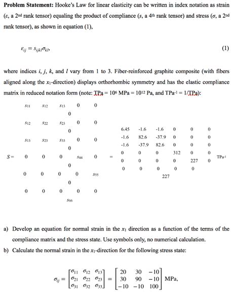 Solved Problem Statement Hookes Law For Linear Elasticity
