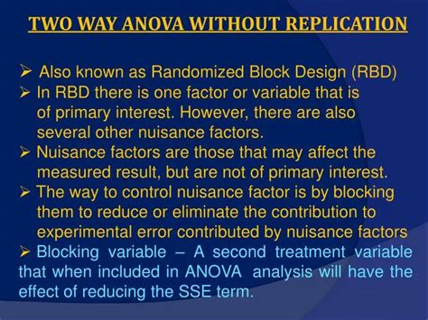 ppt two way anova without replication powerpoint presentation free