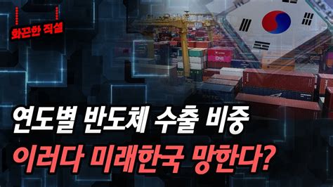 화끈한 직설 연도별 반도체 수출 비중 이러다 미래한국 망한다 정완진tv Youtube