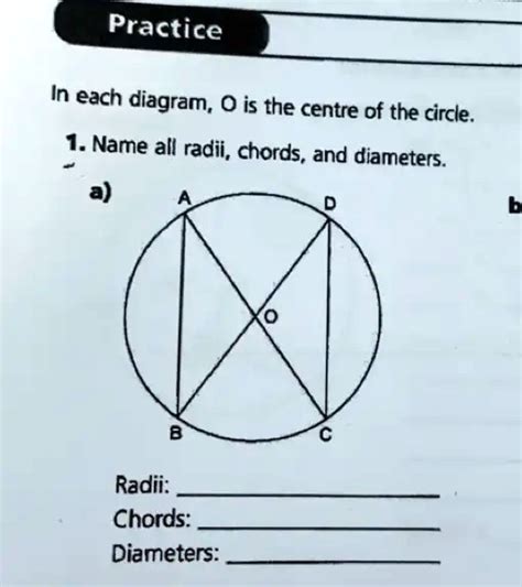 Solved Practice In Each Diagram 0 Is The Centre Of The Circle 1a