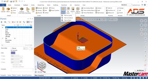 mastercam indonesia 3 pilihan modify surface pada mastercam dengan