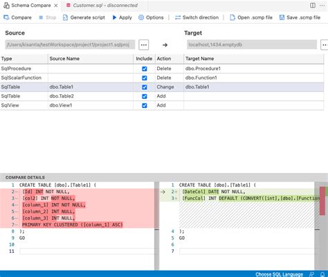 Schema Compare Colors Incorrect After Latest Merge · Issue 22850