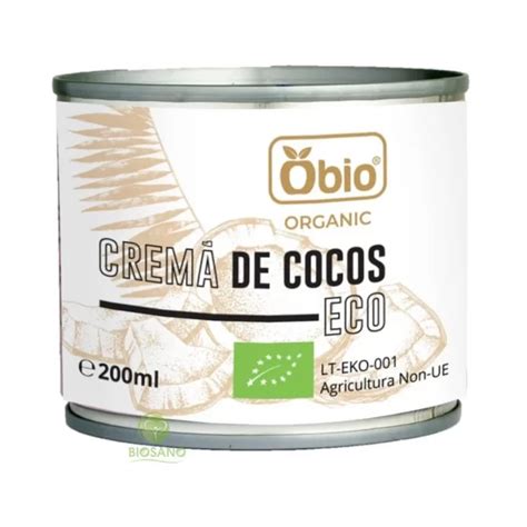 Crema De Cocos Bio 200ml Obio Pret 14 30 Lei Biosano Ro