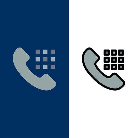 Call Dial Phone Keys Icons Flat And Line Filled Icon Set Vector Blue Background 17972869 Vector
