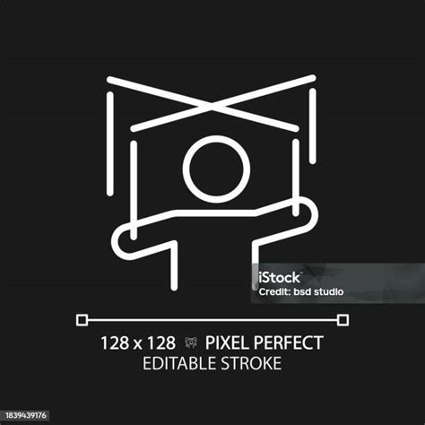 2d Thin Linear Simple White Manipulation Icon Stock Illustration