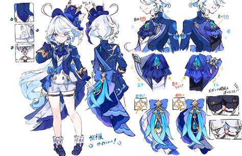 shinoo0915 furina genshin impact genshin impact light blue hair