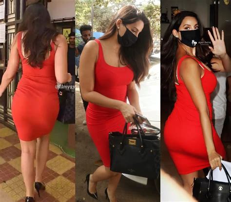 Nora Fatehi In Red Dress Scrolller