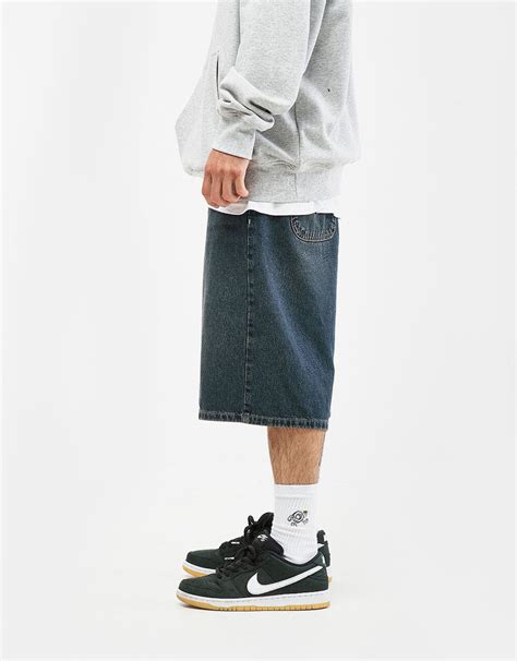 Route One Super Baggy Xl Denim Bermuda Shorts Light Wash