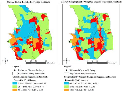 Residuals From Map A Glr Analysis And Map B Gwlr Analysis