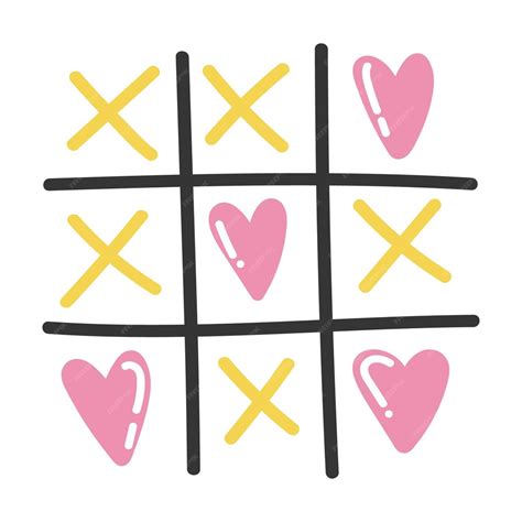 三目並べの落書きクリップアート ゲーム プレミアムベクター