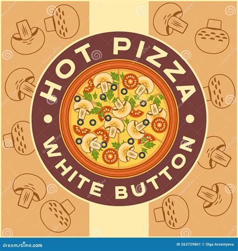 Pizza With Ham And Mushrooms Whole Pizza And Slices Cartoon Vector