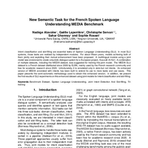 New Semantic Task For The French Spoken Language Understanding Media Benchmark Acl Anthology