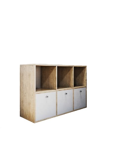 Стеллаж деревянный горизонтальный с фасадами 6 секций Wood&stone 93 ...