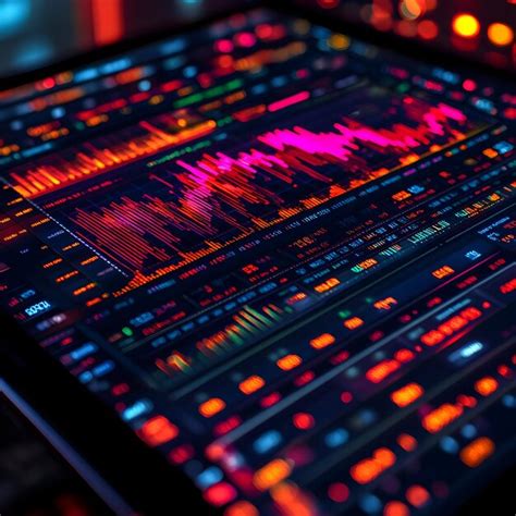 Red And Blue Digital Data Display Screen Illustration Premium Ai