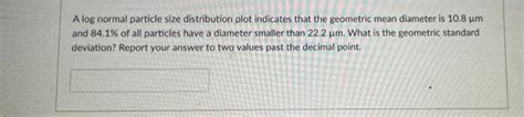 Solved A Log Normal Particle Size Distribution Plot
