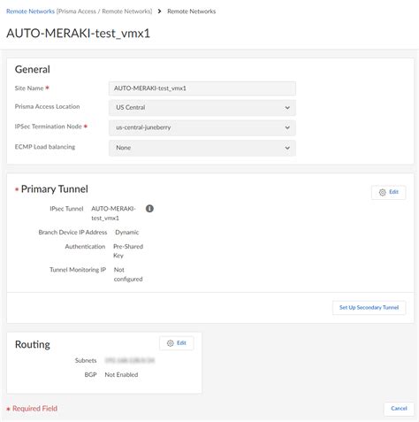 Integrate Prisma Access With Cisco Meraki Sd Wan