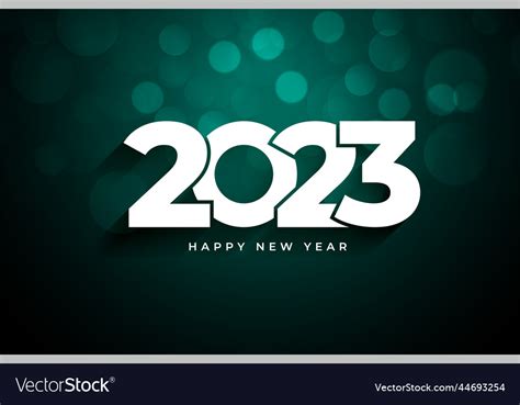Happy New Year 2023 Event Card With Bokeh Vector Image