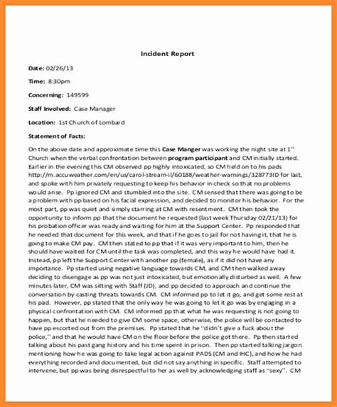 Incident Statement Letter Sample Incident Statement Letter Sample