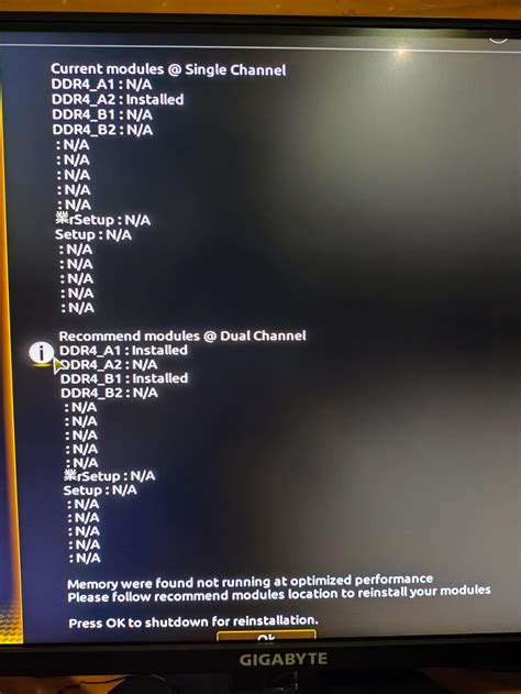 Ram Not Installed Correctly Rgigabyte