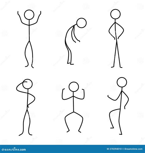 Set Of Stick Figures Presentation Stick Men Stock Vector