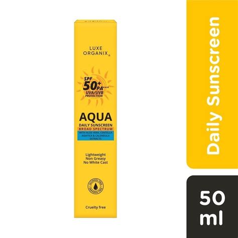 Luxe Organix Luxe Organix Aqua Daily Sunscreen Spf50 Pa Uva Uvb