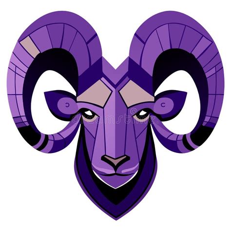 Head Of A Ram With Horns Vector Illustration In Cartoon Style Stock Vector Illustration Of