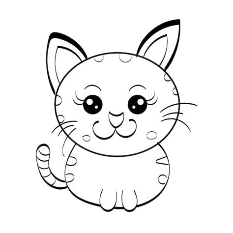 Doodle Adesivo Fofo Gato De Estimação Vetor Premium