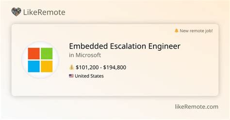 📩 Embedded Escalation Engineer At 🏢 Microsoft Salary 💰101200 194800 📍remote Job In 🇺🇸