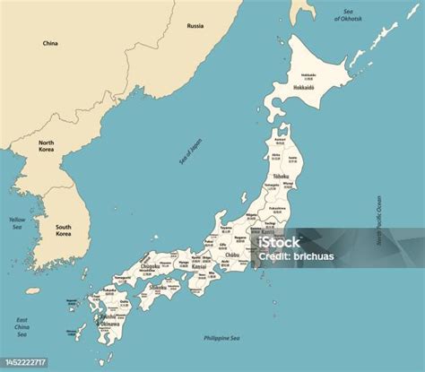 일본은 이웃 국가와 지도 벡터 그림 지도에 대한 스톡 벡터 아트 및 기타 이미지 지도 벡터 오키나와 현 Istock
