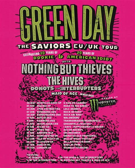 Green Day Tour Tickets 2025 Samuel Faris
