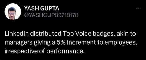 Yash Gupta On Linkedin Unpopularopinion Linkedin Topvoice Badge