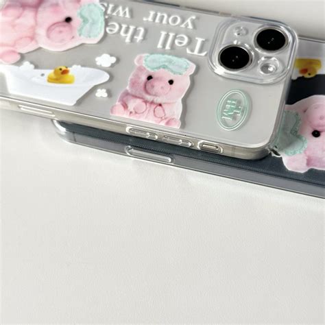 파스텔 톤의 큐티 돼지 인형 키치한 아이폰 갤럭시 폰케이스