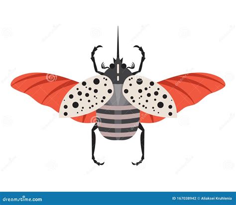 Colorful Hercules Rhinoceros Beetle Flat Icon Stock Vector