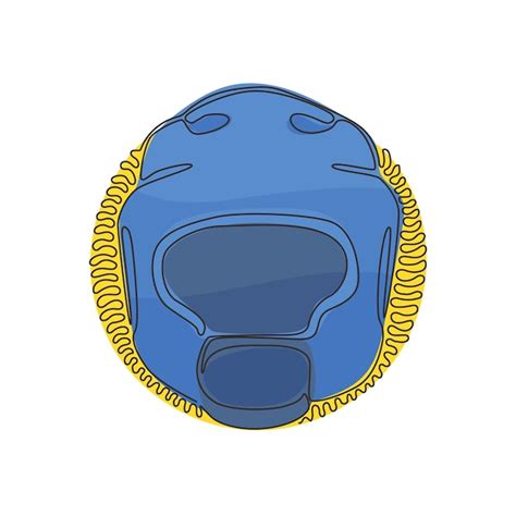 Premium Vector Single Continuous Line Drawing Boxing Helmet Flat