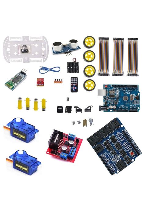 Emes Robotik 4wd Arduino Araba Kiti Pan Tiltli Bluetooth Robot Araç