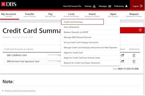 Help Support Check DBS COMPASS Dollar Balance DBS Bank Hong Kong