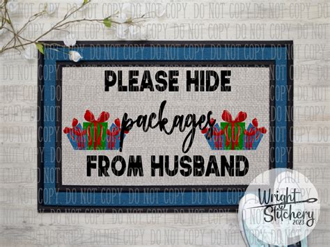 Please Hide Packages Doormat Wright Stitchery