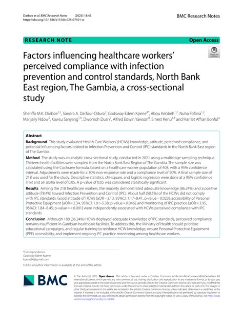 Pdf Factors Influencing Healthcare Workers Perceived Compliance With