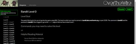 Over The Wire Bandit Game The Bandit Wargame Is Designed For By