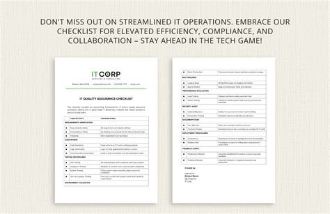 IT Quality Assurance Checklist Template In Word PDF Google Docs Download Template Net