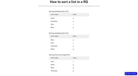 Beginner S Guide To Sorting A Repeating Group In Bubble