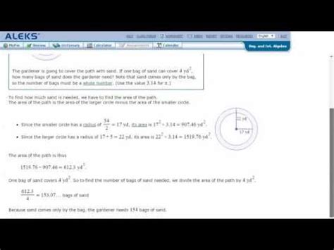 Word Problem Involving The Area Between Two Concentric Circles