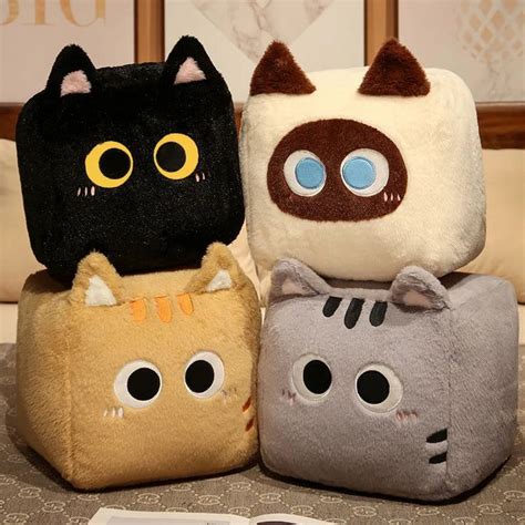 Kawaii Fluffy Cube Cat Plushie Collection in 2024 | Cat plush, Cat ...