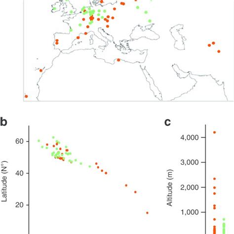 Geographical Distribution Of A Thaliana Accessions Used In This