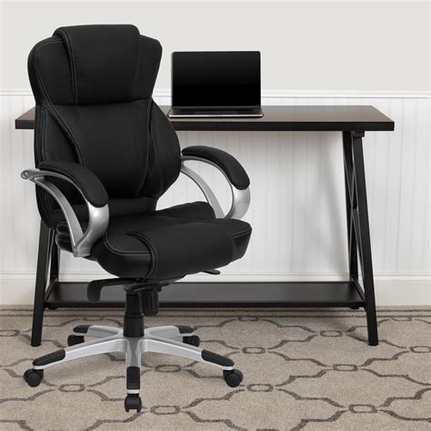Emma Oliver High Back Black Leathersoft Contemporary Executive Swivel